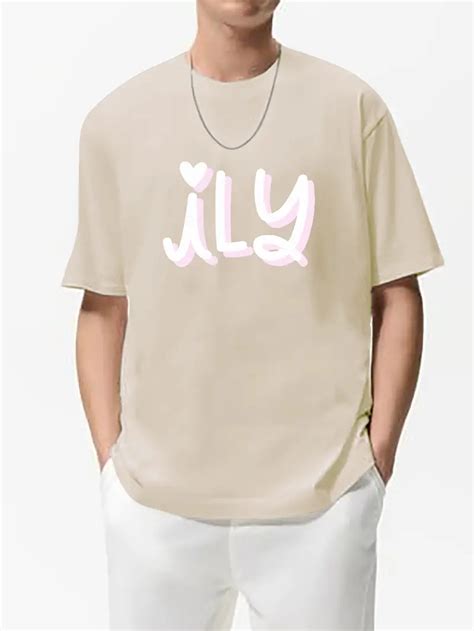 Oversized T Shirt Men Creative Letter Heart Graphic Print Temu Canada