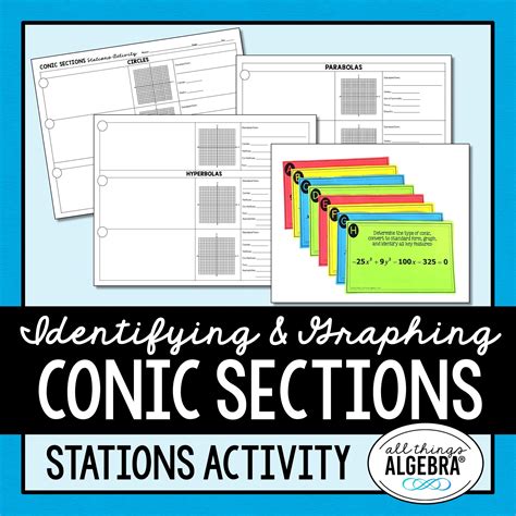 Identifying And Graphing Conic Sections Stations Activity All Things