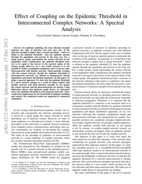 Pdf Effect Of Coupling On The Epidemic Threshold In Interconnected