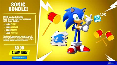 Free Sonic Bundle For Everyone In Fortnite Update Youtube