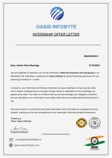 Aniket Shendge On Linkedin Oasisinfobyte Oasisinfobyteinternship