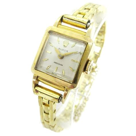 Rolex Square Face Precision Wristwatch Watch Gold 767954 18k M15241