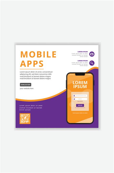 Mobile App Promotion Social Media Poster Design Template 12877180 Vector Art At Vecteezy