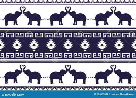 Elephant Thai Style Seamless Pattern Stock Vector Illustration Of Abstract Thai 324133832