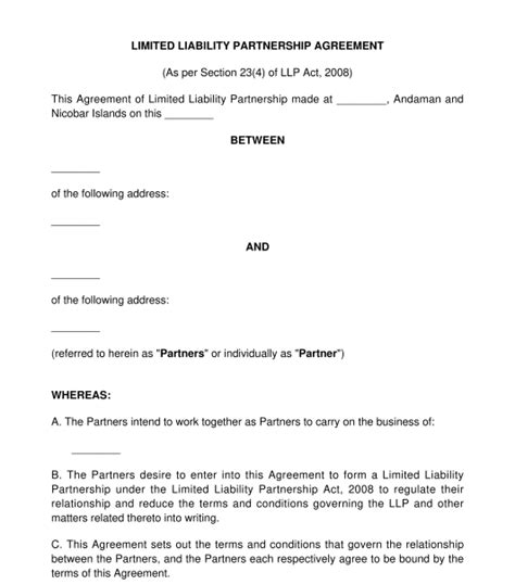 Limited Liability Partnership (LLP) Agreement