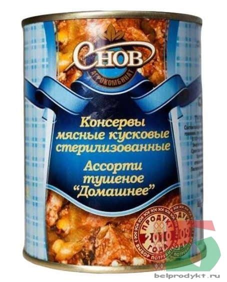 Белорусская тушенка мясное ассорти "Домашнее" 338г. Снов - купить с ...