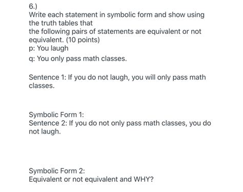 solved 6 write each statement in symbolic form and show