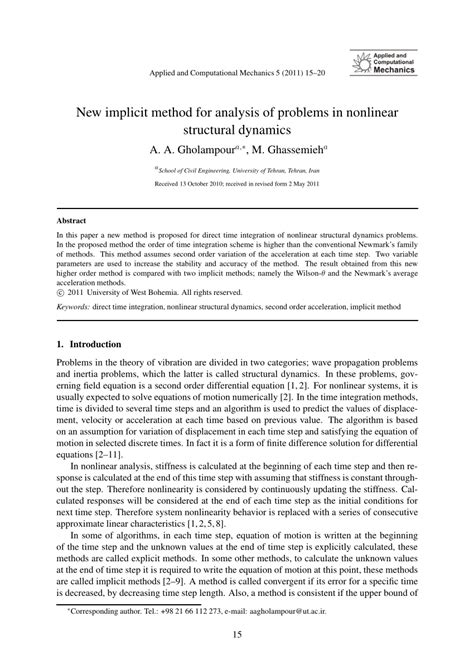 Pdf New Implicit Method For Analysis Of Problems In Nonlinear