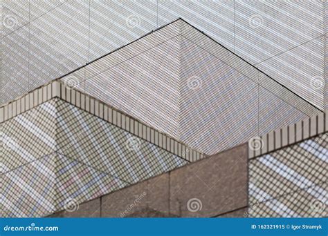 Modern Architecture Graphical Geometric Pattern On Modern Building