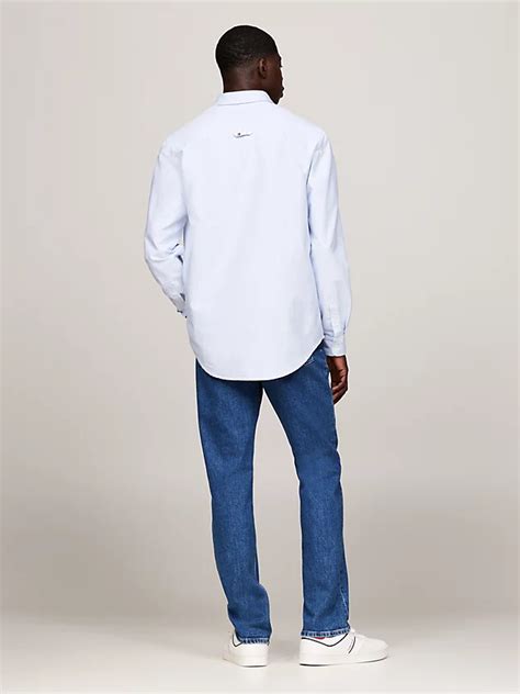 Regular Fit Oxford Overhemd Met Vlagpatch Blauw Tommy Hilfiger