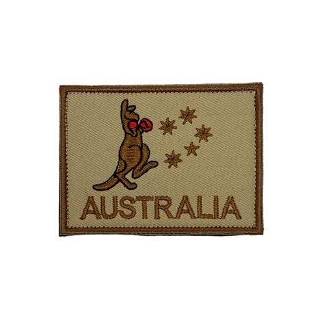 Boxing Kangaroo Tan And Brown Patch Defence Q Store