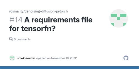 A Requirements File For Tensorfn · Issue 14 · Rosinalitydenoising