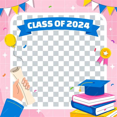 Premium Vector Flat Class Of 2024 Frame Template