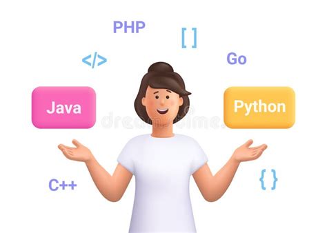 Smiling Woman Programmer Or It Specialist Choose Programming Language