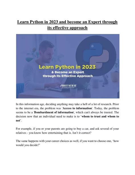 PPT Learn Python In 2023 Become An Expert Through Its Effective
