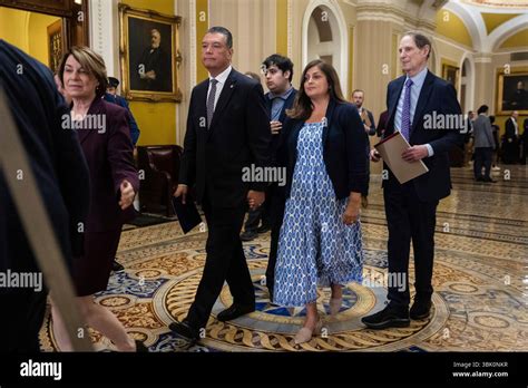 Sen Alex Padilla D Calif Walks With His Wife Angela Padilla And