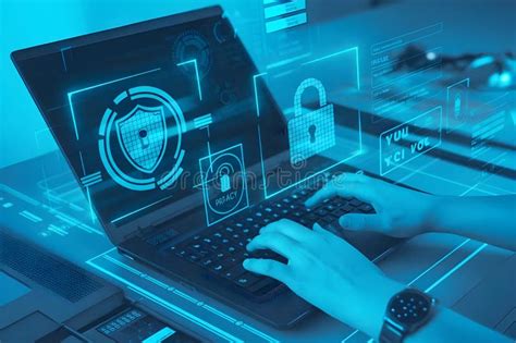 Digital Cybersecurity And Network Protection Stock Illustration