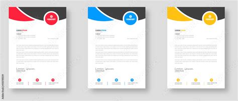 Corporate Modern Business Letterhead Design Template With Yellow Blue