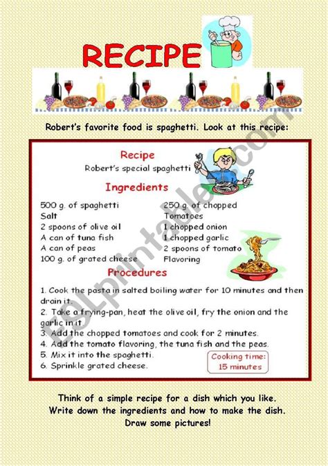 How To Make A Recipe Worksheet