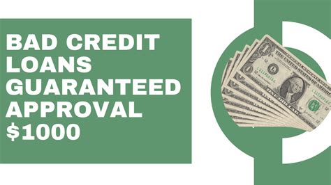 Best 5 Bad Credit Loans Guaranteed Approval 1000