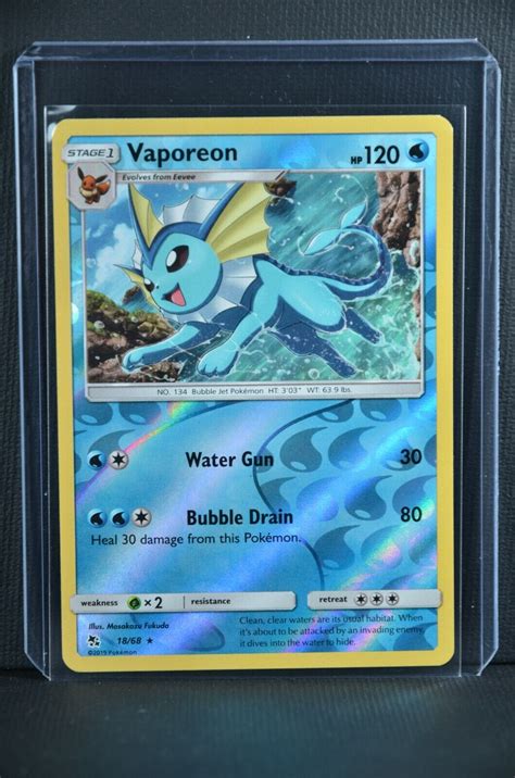 Vaporeon 1868 Hidden Fates 2019 Reverse Holo Rare Pokemon Tcg Card