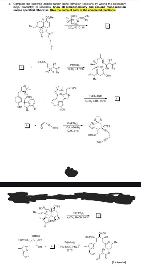 Complete The Following Carbon Carbon Bond Formation
