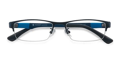 3320 Rectangle Navy Semi Rimless Eyeglasses Eyebuydirect Canada