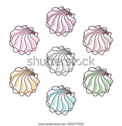 Drawn Cartoon Meringues Zephyrs Pastries Cupcakes Stock Vector Royalty