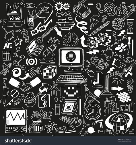 Science Doodles Set Stock Vector 123413710 Shutterstock