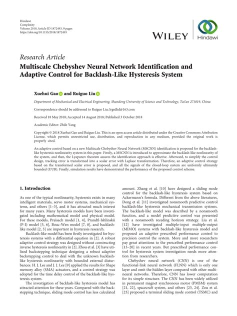 Pdf Multiscale Chebyshev Neural Network Identification And Adaptive Pdf Multiscale Chebyshev Neural Network Identification And Adaptive