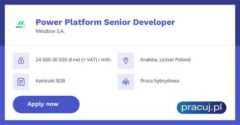 Oferta Pracy Power Platform Senior Developer Mindbox Sa Kraków