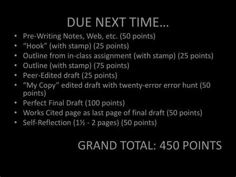 Ppt Due Next Time Powerpoint Presentation Free Download Id2584520