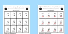 Subtracting 6 Digit Numbers Using Column Method Display Poster
