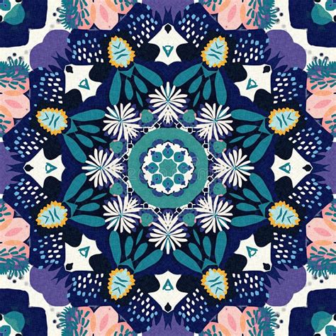 Modern Patchwork Grid Pattern With Fabric Effect Design Seamless