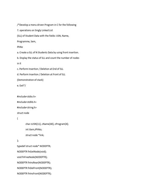 Lab 7 And 8 Programs Pdf C Algorithms And Data Structures