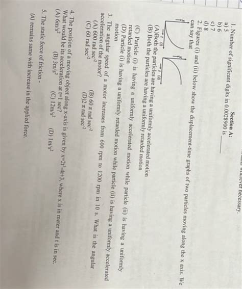 Particle Ii Is Having A Uniformly Accelerated Filo