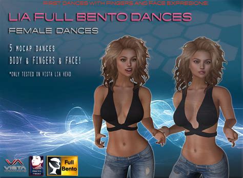 Second Life Marketplace Vista Animations Lia Full Bento Dances