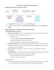 Chapter Audit Notes Docx CHAPTER Completing The Audit Engagement TIMELINE FOR MAJOR