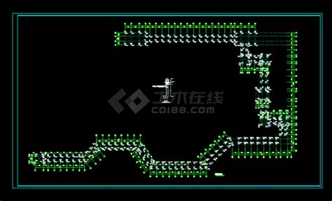 经典钢结构长廊结构cad施工图纸 钢框架结构 土木在线