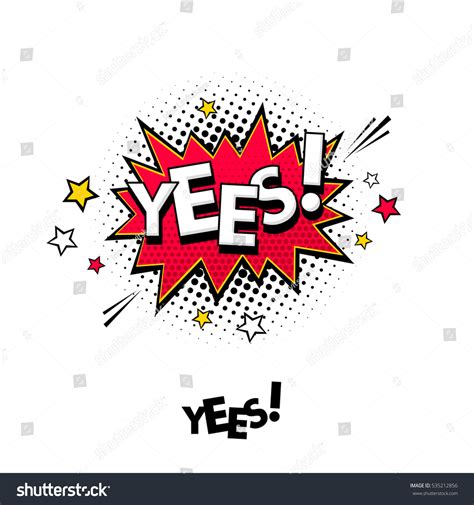 Comic Speech Bubble Emotional Text Yes Stock Vector Royalty Free