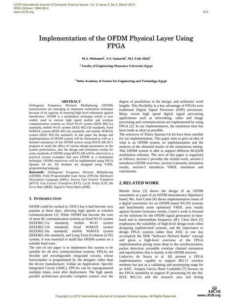 pdf implementation of the ofdm physical layer using · pdf