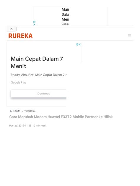 Cara Merubah Modem Huawei E3372 Mobile Partner Ke Hilink Rureka Pdf