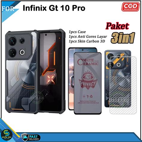 Jual Paket 3in1 Case Infinix Gt 20 Pro 10 Pro Softcase Fusion Shockproof Transparan Protect