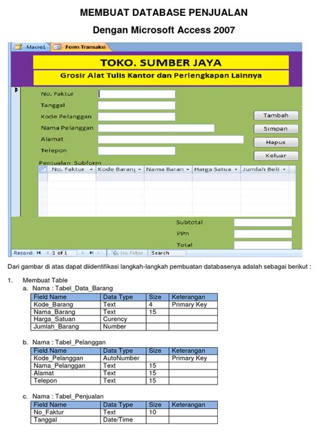 membuat database penjualan pdf bisnis
