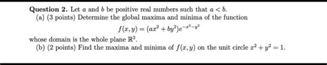Solved Question 2 Let A And B Be Positive Real Numbers Such