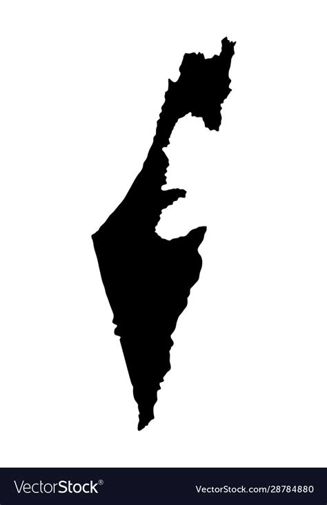 Israel Map Silhouette High Detailed Royalty Free Vector