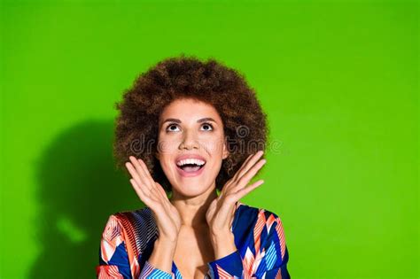 Photo Of Glad Cute Positive Woman Wear Stylish Clothes Hands Cheeks