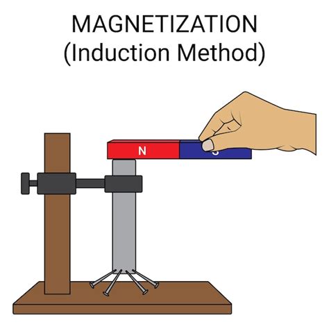 Premium Vector Magnetization Induction Method Making A Magnet Physics Education Science