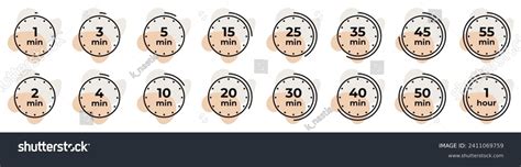 Timer Clock Stopwatch Isolated Set Icons Stock Vector Royalty Free