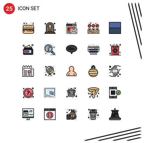 25 Thematic Vector Filled Line Flat Colors And Editable Symbols Of Layout Grid Email Flower Leaf